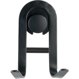 Wandhaken Classic Plus Black mit Vacuum-Loc® Adapter, Befestigen ohne bohren, Schwarz, Stahl schwarz, Kunststoff schwarz - schwarz - Wenko