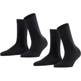 Falke Socken, Softmerino, 2er-Pack, für Damen, schwarz, 37-38