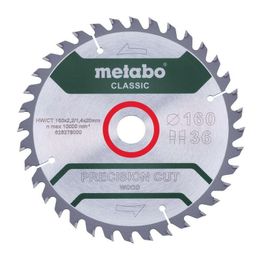 Metabo - Sägeblatt precision cut wood - classic, 160x2,2/1,4x20 Z36 wz 10° (628278000)