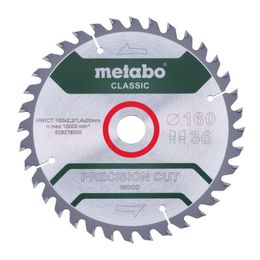 Sägeblatt precision cut wood - classic, 160x2,2/1,4x20 Z36 wz 10° (628278000) - Metabo