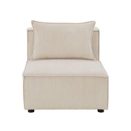 Juskys modulares Sofa Domas in Cord Beige - Mittelsofa mit Kissen - individuell kombinierbar