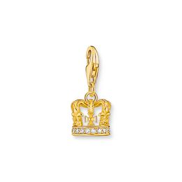 Thomas Sabo Charm-Anhänger LONDON Krone mit weißen Steinen vergoldet