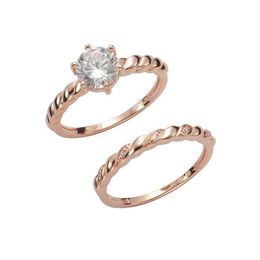 Firetti Ring-Set Multipack Schmuck Geschenk Silber 925 Fingerringe (Set, 2-tlg), mit Zirkonia (synth), goldfarben|weiß