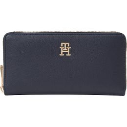 Tommy Hilfiger Geldbörse TH ESSENTIAL SC LARGE ZA CORP, mit goldfarbenen Details, blau