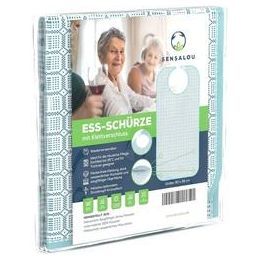 Sensalou Ess-Latz für Erwachsene mit Auffangtasche Grün-Weiß 1 St
