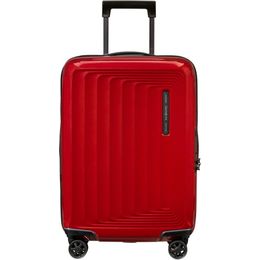 Samsonite Hartschalen-Trolley Nuon, 55 cm, 4 Rollen, Handgepäck-Koffer Reisegepäck mit Volumenerweiterung und USB-Schleuse, rot