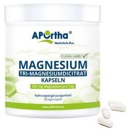 APOrtha® Magnesium-Citrat - Tri-Magnesiumdicitrat - vegane Kapseln 360 St