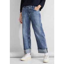 Street One 5-Pocket-Jeans mit geradem Bein und Elasthan, blau