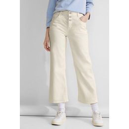 Street One 5-Pocket-Jeans DENIM CULOTTE mit Elasthan und Schlag, beige