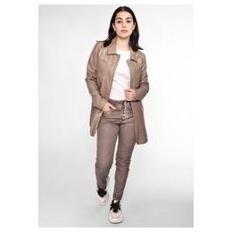 Langjacke Maze "42020135" Gr. S, grau (taupe), Damen, Obermaterial: 100% Leder, Lamm / Futter: 100% Polyester, Jacken