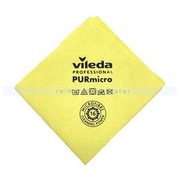 Microfasertuch Vileda PURmicro Active 38 x 35cm gelb PUR beschichtet, leistungsstark & gute Flüssigkeitsaufnahme