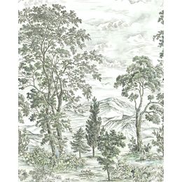 Komar Vliestapete "Forest Fairy" Tapeten 200x250 cm (Breite x Höhe), Vliestapete, 100 cm Bahnbreite Gr. B/L: 200 m x 250 m, Rollen: 1 St., grün (grün, weiß) Blumentapeten