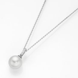 Perlenkette Giorgio Martello MILANO "Anhänger - Muschelkern Perle, Silber 925" Halsketten Gr. 43 cm, Silber 925 (Sterlingsilber), weiß (weiß> <) Damen Perlenketten