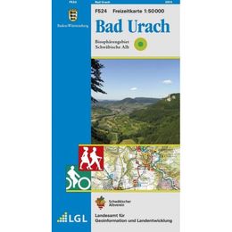 Topographische Freizeitkarte Baden-Württemberg Bad Urach, Karte (im Sinne von Landkarte)
