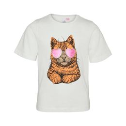 Vero Moda GIRL - T-Shirt VMELLY FRANCIS CAT in snow white, Gr.116