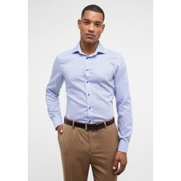 Langarmhemd Eterna "SLIM FIT" Gr. 39, E x tra verlängerter Arm, blau (hellblau) Herren Hemden Extra langer Arm