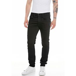 Slim-fit-Jeans Replay "Anbass" Gr. 30, Länge 34, schwarz (black) Herren Jeans Slim Fit