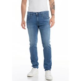 Slim-fit-Jeans Replay "Anbass" Gr. 34, Länge 30, blau (dark blue) Herren Jeans Slim Fit