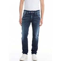 Slim-fit-Jeans Replay "Anbass" Gr. 32, Länge 34, blau (deep blue) Herren Jeans Slim Fit
