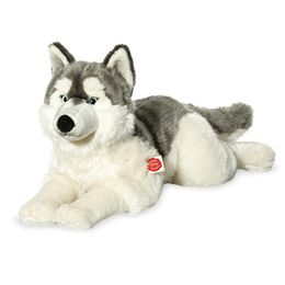 HERMANN TEDDY ORIGINAL Hermann Teddy - Kuscheltier HUSKY (60cm) liegend in weiß/grau