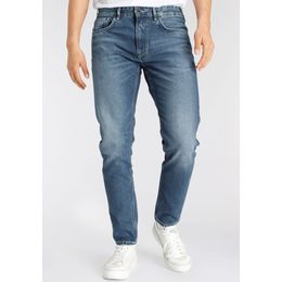 Straight-Jeans Pepe Jeans "Callen Crop" Gr. 30, Länge 32, blau (blue medium) Herren Jeans Straight Fit