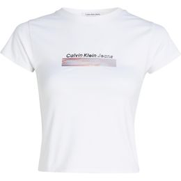 Calvin Klein Jeans T-Shirt, Logo-Print, für Damen, weiß, XS