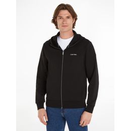 Sweatjacke Calvin Klein "MICRO LOGO REPREVE HOODIE JACKET" Gr. XXXL, schwarz (ck black) Herren Sweatjacken