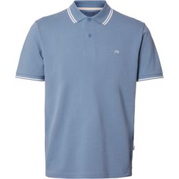 Selected Poloshirt, Kurzarm, Bio-Baumwolle, für Herren, blau, L
