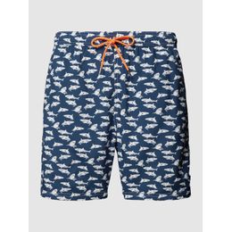 Paul & Shark Regular Fit Badehose mit Allover-Motiv-Print