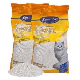 2 x 15 Liter LYRA PET® White Cat® Katzenstreu Bentonit mit Babypuderduft