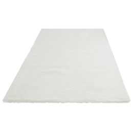 Hochflor-Teppich Microfaser Teppich Magong, my home, rechteckig, Höhe: 25 mm, Wohnzimmer, Schlafzimmer, Kinderzimmer, auch rund und als Läufer, weiß
