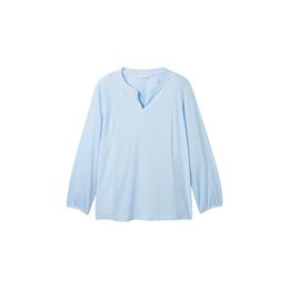 Tom Tailor Women + Bluse Damen Gr&ouml;&szlig;e L hellblau / offwhite