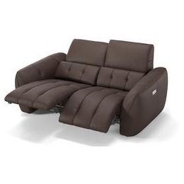 Sofanella Leder Sofa CEPRANO 2-Sitzer Relax Couch Sofagarnitur - Braun