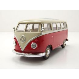 Welly Modellauto VW Classical Bus T1 1962 rot weiß Modellauto 1:24 Welly
