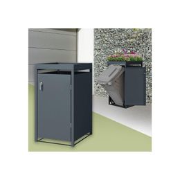 ML-Design Mülltonnenbox Müllbox aus Stahl wetterfest mit Klappdeckel/Tür Mülltonnecontainer
