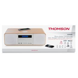 Thomson Bluetooth MIC201IDABBT USB MP3 Qi-Charger DAB+ Holz weiß TH371697 Kompaktanlage