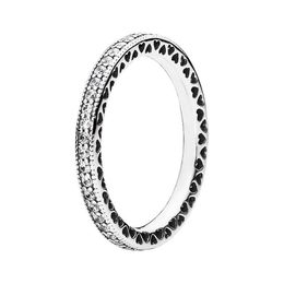Pandora Fingerring Pandora Hearts Of Pandora Ring 925 Silver Clear Cubic Zirconia Size 10