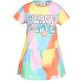 Boboli - Kurzarmkleid PEACE LOVE in bunt, Gr.92