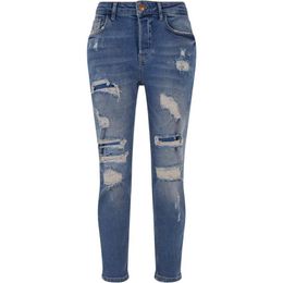 2Y Premium Bequeme Jeans 2Y Premium Herren 2Y Destroyed Skinny Cropped Denim, blau
