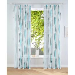 Gardine Dimona, my home, Kräuselband (2 St), transparent, Voile, 2er-Set, Polyester, Wellen, weiß