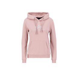 Hoodie Alpha Industries "ALPHA Women - Hoodies New Basic Hoody G Wmn" Gr. M, silberfarben (silver pink) Damen Sweatshirts -jacken