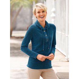 Sweatshirt Casual Looks Gr. 50, blau (topas, meliert) Damen Sweatshirts