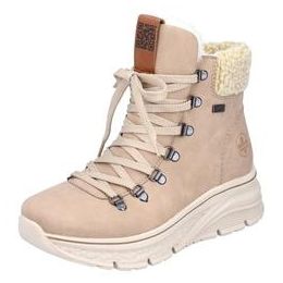 Globo Winterboots RIEKER Gr. 36, beige Damen Schuhe Winterboots Schnürboots Reißverschlussstiefeletten