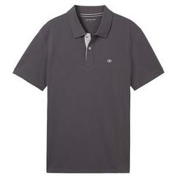 Tom Tailor Herren Basic Polo Shirt, grau, Uni, Gr. S