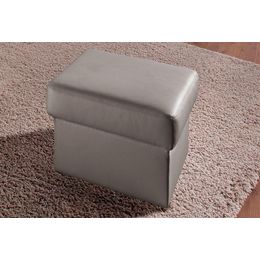 Sit & More Hocker SIT&MORE "Bellevue" Gr. B/H/T: 58 cm x 45 cm x 58 cm, NaturLEDER, grau Lederhocker Polsterhocker Weitere Hocker