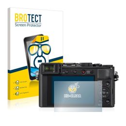 BROTECT Displayschutzfolie Schutzfolie für Panasonic Lumix DC-LX100 II, 2 Stück, 2 Stück, Displayschutz Schutz Folie Klar Transparent, weiß