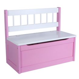 Home4Living Sitztruhe Truhenbank Kindersitztruhe Sitzbank Rosa Spielzeugtruhe, mit Stauraum, Deckelbremse