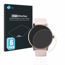 Savvies Displayschutzfolie Schutzfolie für Hama Fit Watch 4910, 6 Stück, 6 Stück, Displayschutz Schutz Folie Klar Transparent, weiß