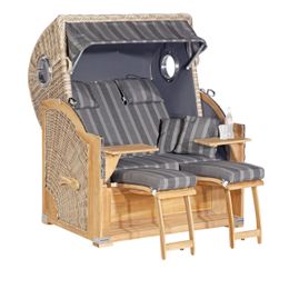 SonnenPartner Strandkorb SunnySmart Garten-Strandkorb Rustikal 500 PLUS TEAK COMFORT