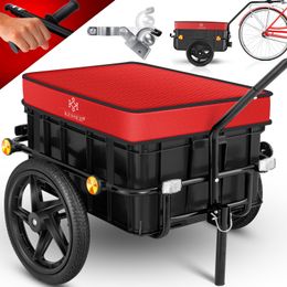 Kesser&reg; Fahrradanh&auml;nger Lastenanh&auml;nger Handwagen mit Kupplung Hochdeichsel f&uuml;r Fahrrad Transportanh&auml;nger Transportbox mit 70 Liter Volumen Max. 60kg f&uuml;r Fahrr&auml;der mit 26'' - 28''